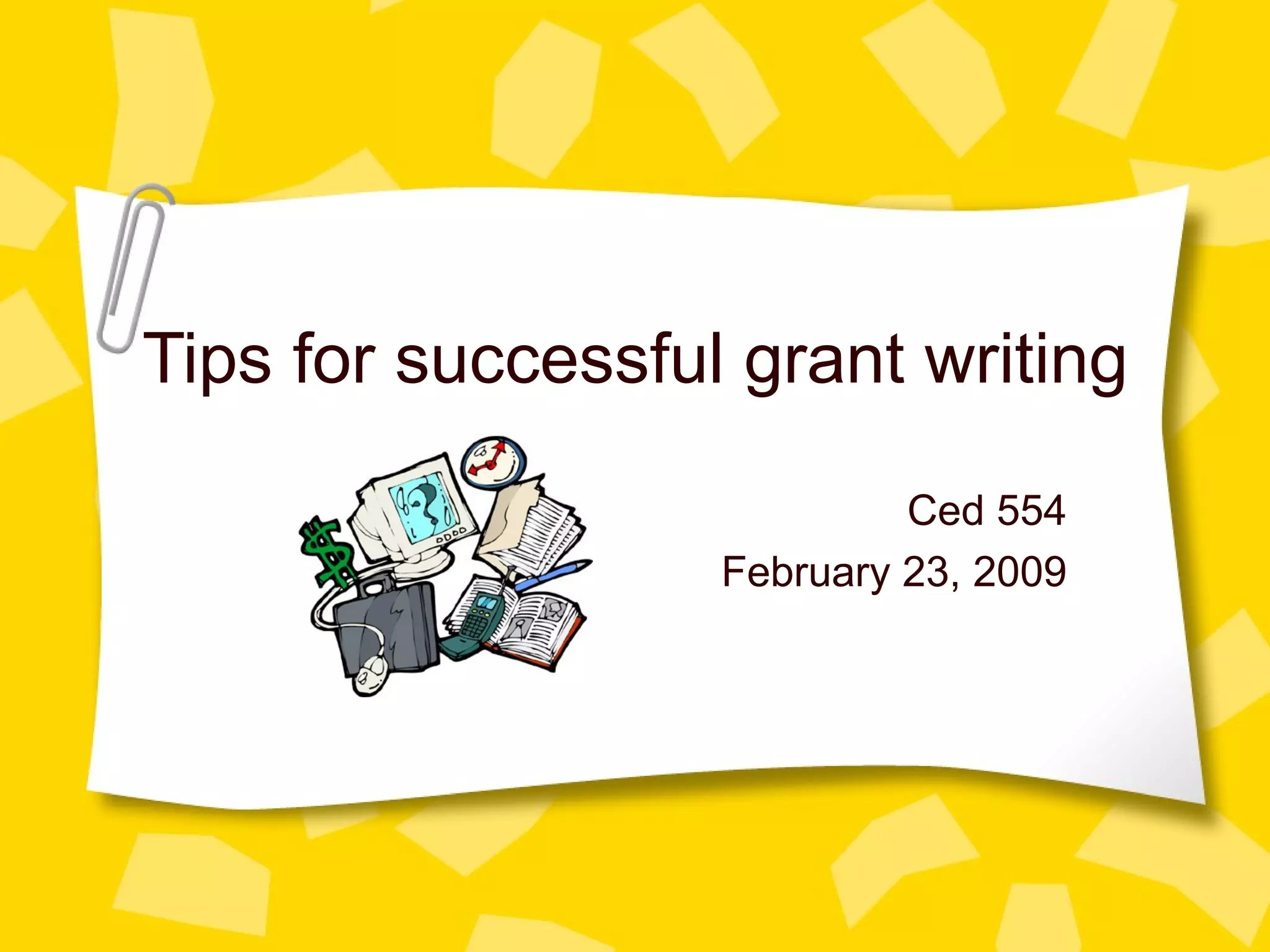 Tips For Grant Writing | PPT