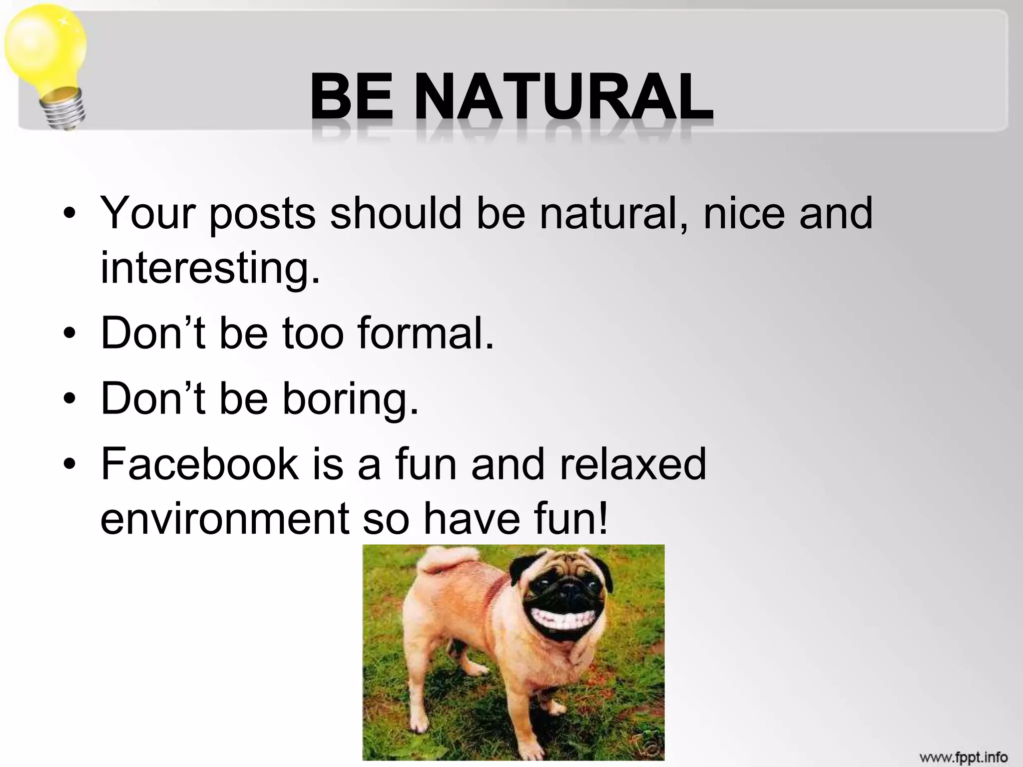 Tips for great facebook posts | PPT