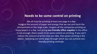 Tips for Green Printing | PDF