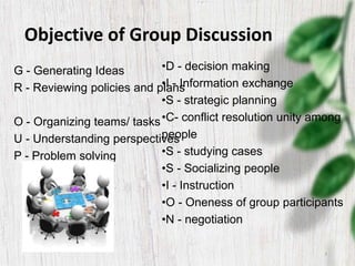 Tips for group discussion by manish jain | PPTX