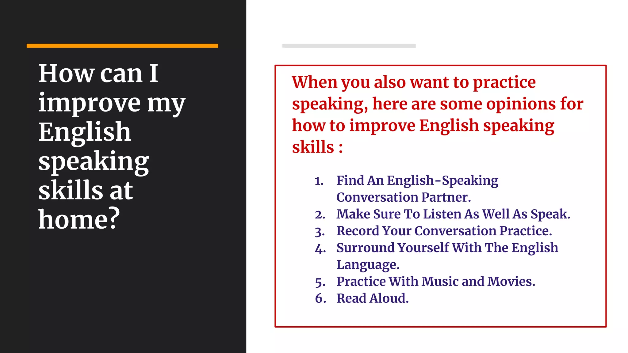 Tips for how to improve english speaking | PPTX