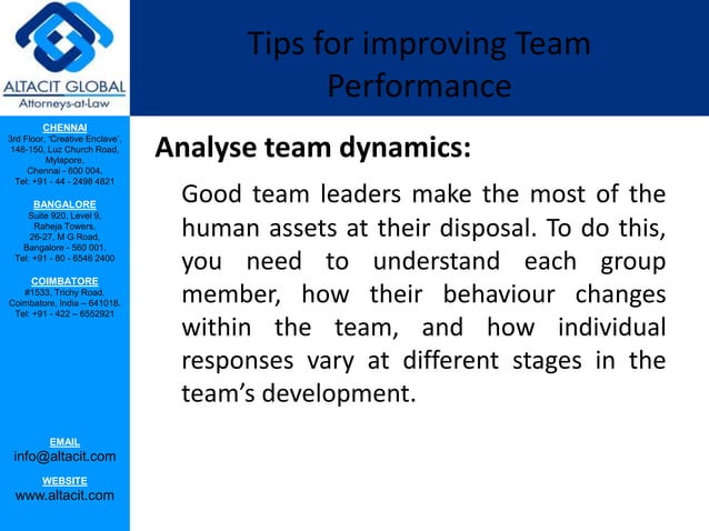 Tips for improving team performance | PPT