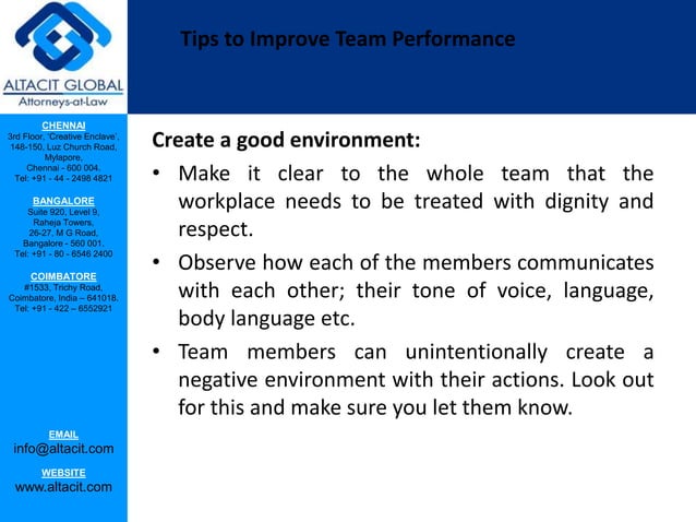 Tips for improving team performance | PPT