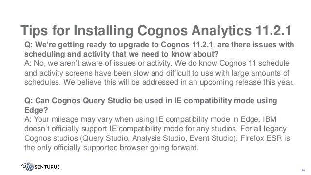 Tips for Installing Cognos Analytics 11.2.1x
