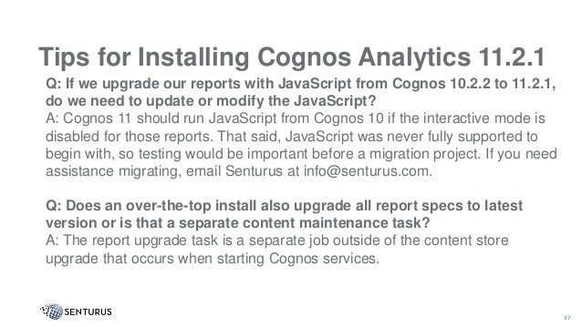 Tips for Installing Cognos Analytics 11.2.1x