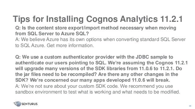Tips for Installing Cognos Analytics 11.2.1x