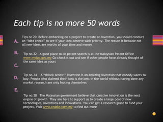 Tips for inventor | PPTX | Business | Business and Finance