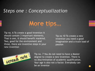 Tips for inventor | PPTX | Business | Business and Finance
