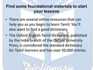 Tips for learning tamil | PPTX