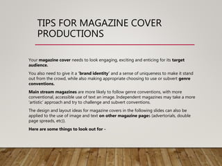 Tips for magazine cover productions 4 3 ratio | PPT