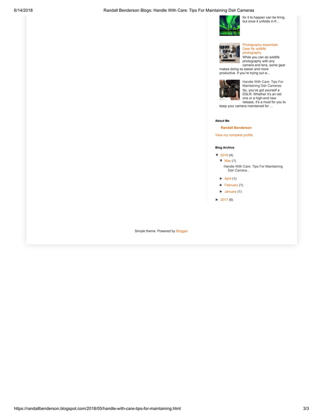 Tips for maintaining dslr cameras | PDF