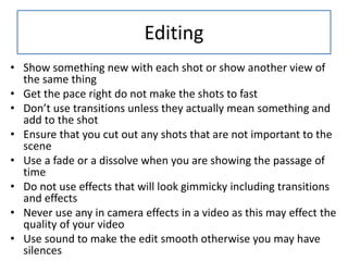 Video Tips | PPTX | Video Production | Content Production