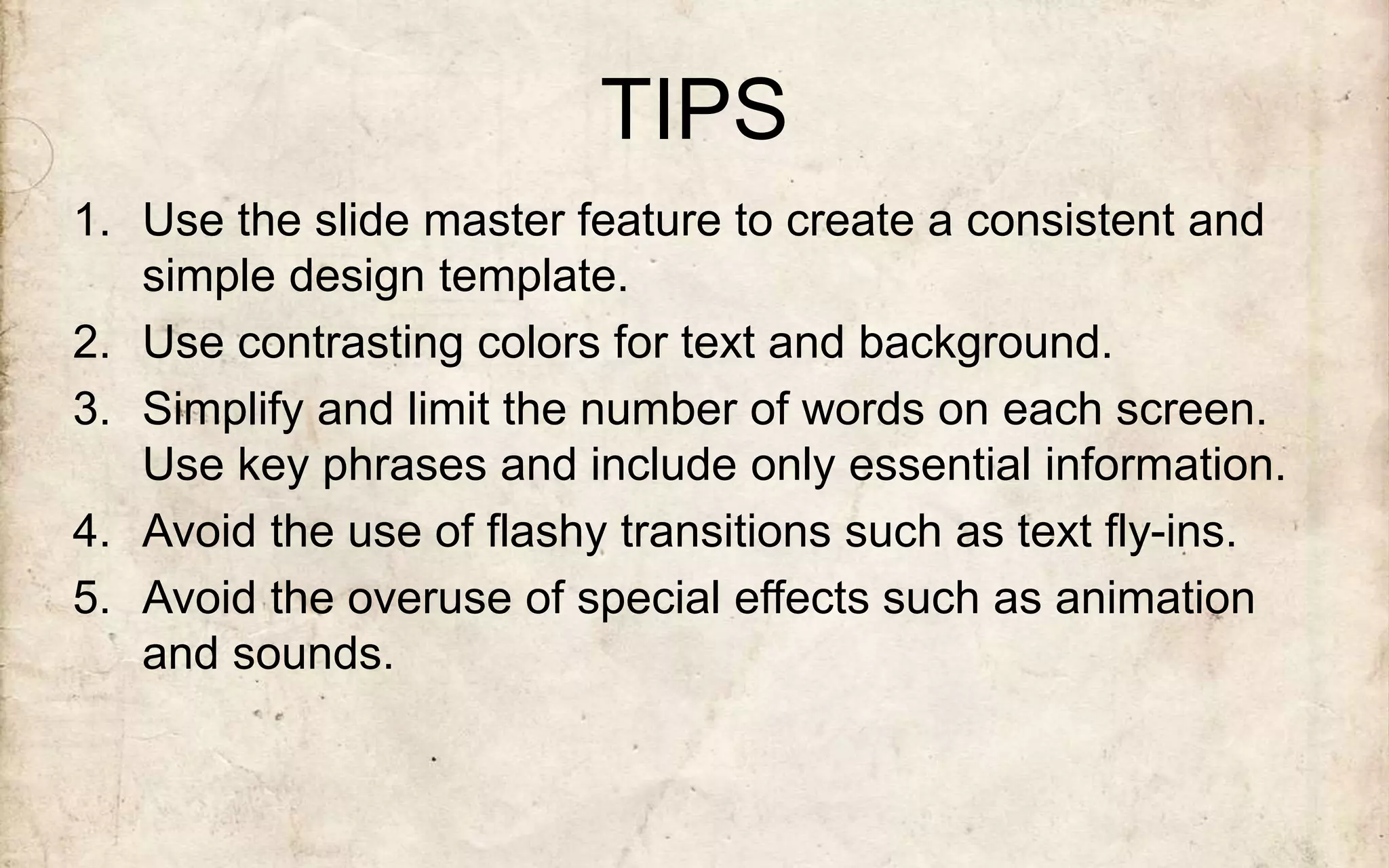 Tips for making effective power point presentations | PPT