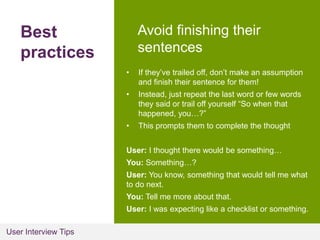 Tips for moderating one-on-one user interviews | PPT