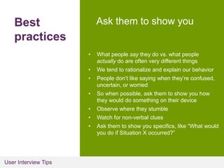 Tips for moderating one-on-one user interviews | PPT