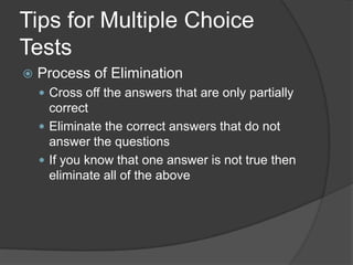 Tips for multiple choice tests | PPTX