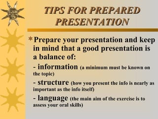 Tips for oral exams in UL | PPT