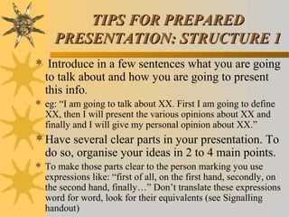 Tips for oral exams in UL | PPT