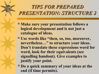 Tips for oral exams in UL | PPT