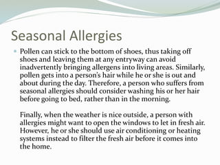 Tips for People Who Have Seasonal Allergies | PPT