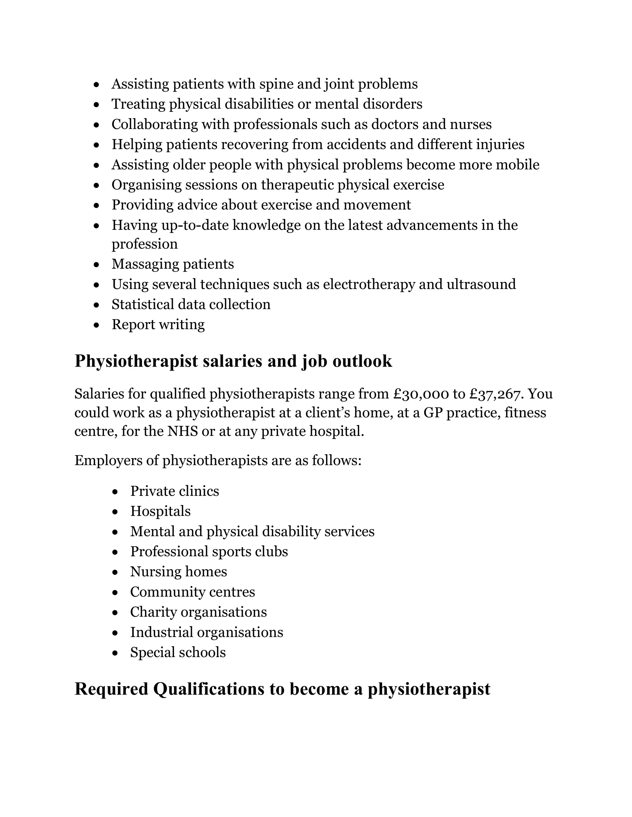 Tips for physiotherapist how to become a physiotherapist | PDF