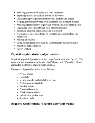 Tips for physiotherapist how to become a physiotherapist | PDF