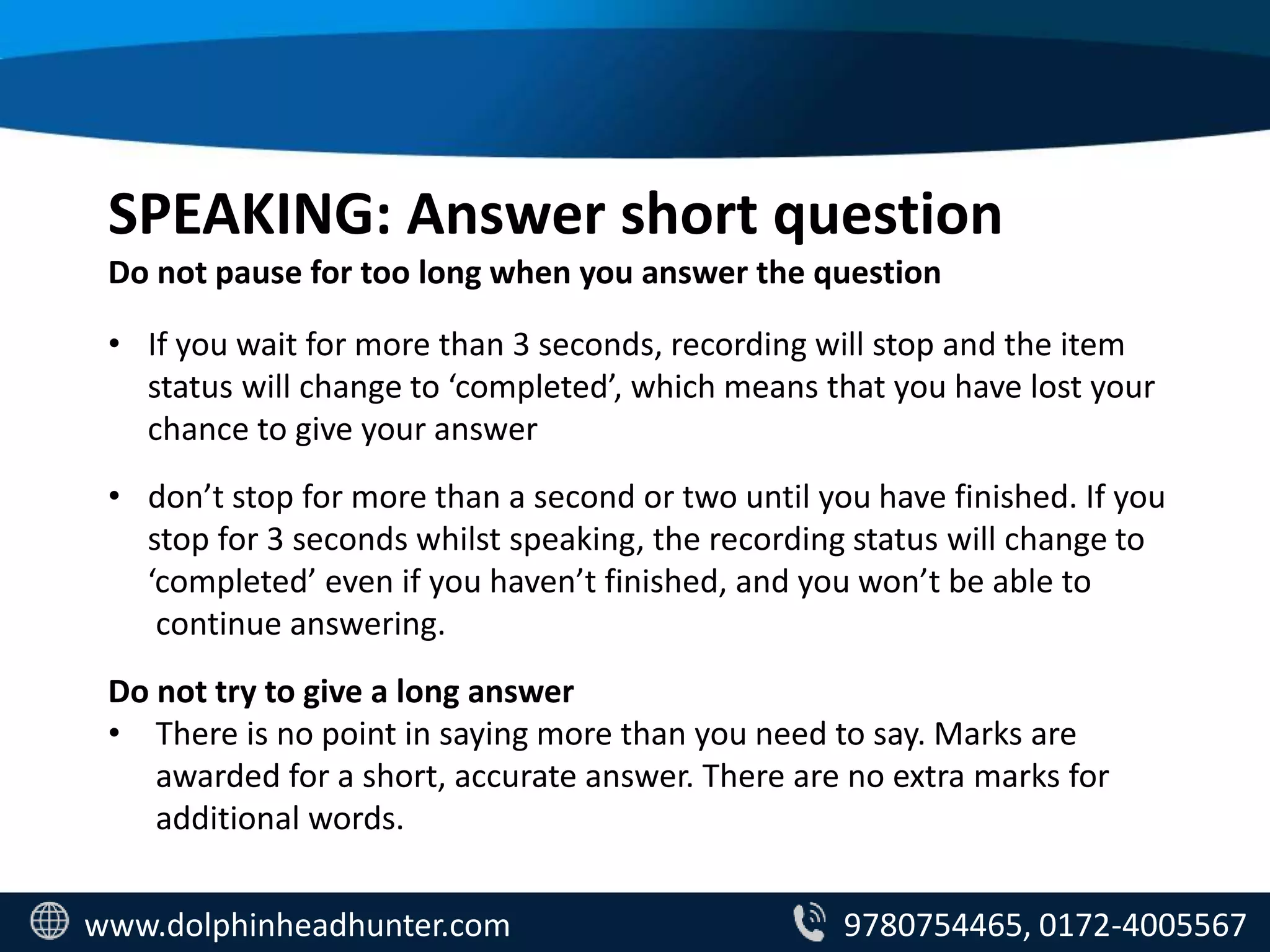 Tips for pte speaking | PPTX