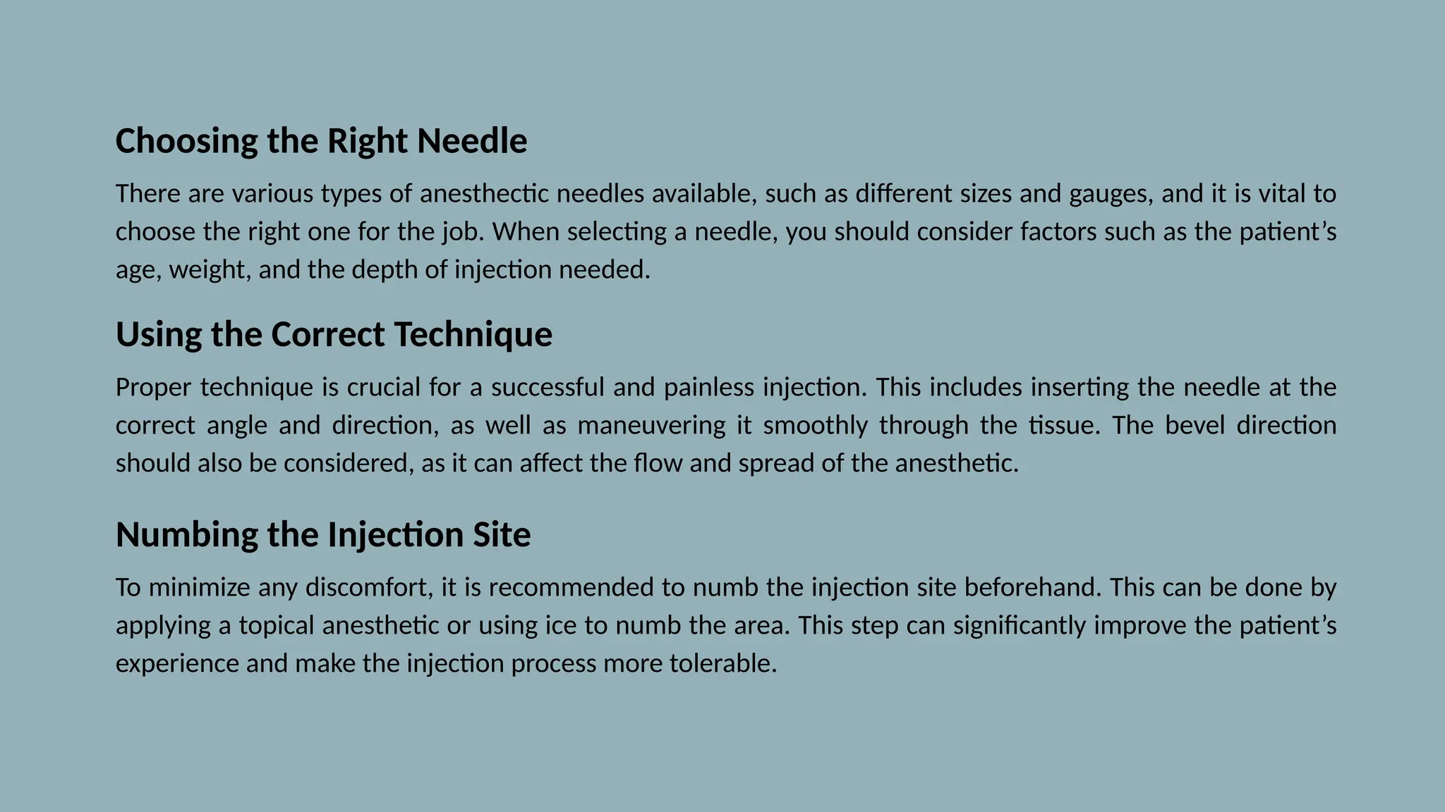 Tips for Safely Administering Anesthetic Injections with Needles | PPT ...