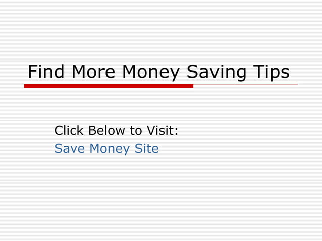 Tips for saving money | PPT