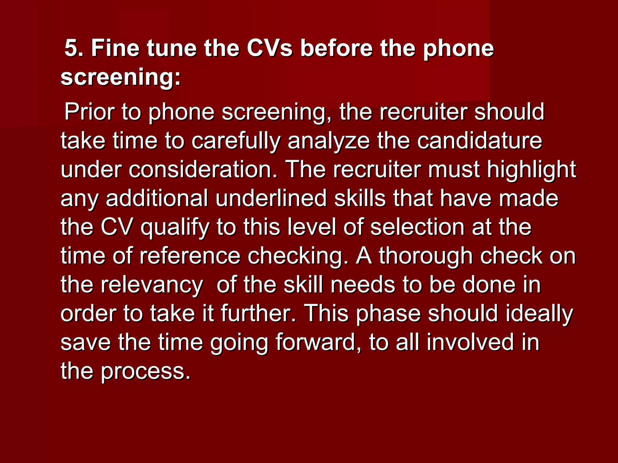 Tips for Screening CVs | PPT
