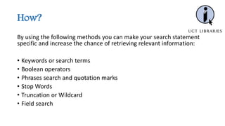 6 Tips for searching | PPTX | Search | Internet
