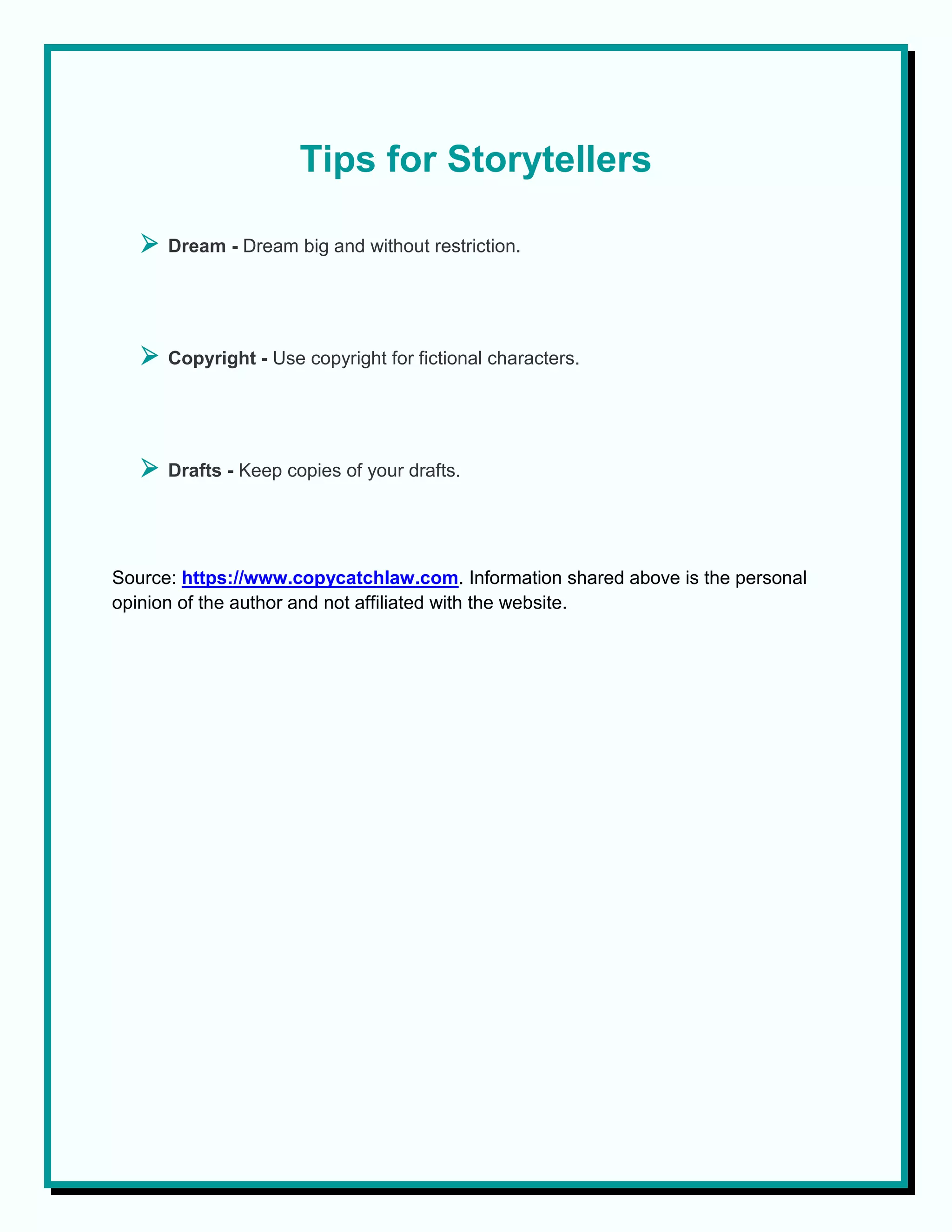 Tips for Storytellers | PDF