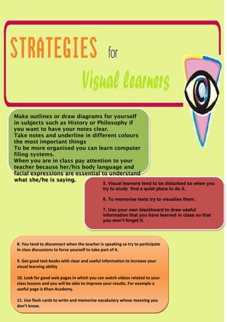 Visual Learner Strategies