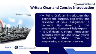 Tips for Structuring a Winning Civil Engineering Homework Report | PPTX