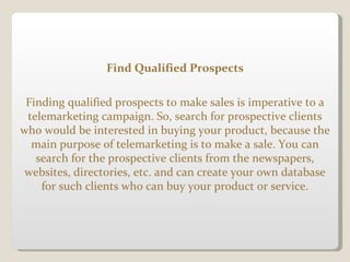 Tips for successful telemarketing | PPT