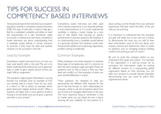 Tips for success in competency based interviews | PPT