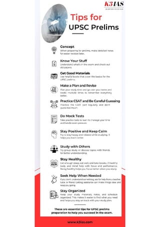 Tips for UPSC Prelims | K3 IAS - Expert Guidance for UPSC | PDF