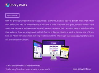 Tips for using Sticky Posts. | PDF
