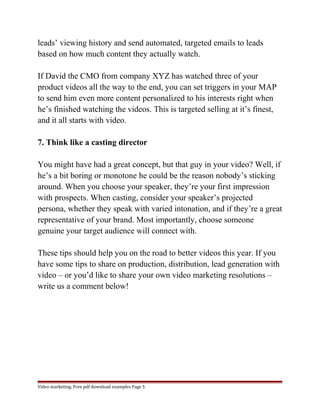 Tips for video marketing | PDF