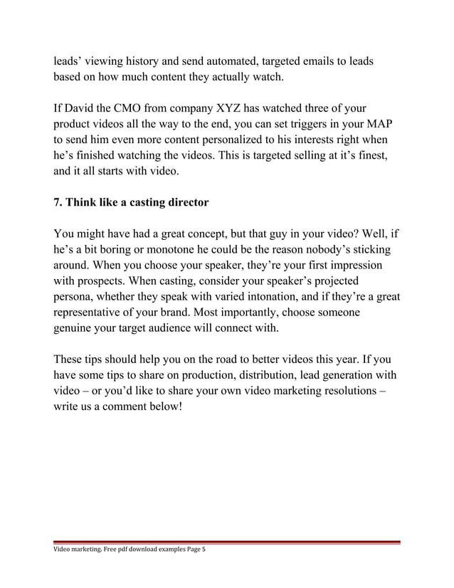 Tips for video marketing | PDF