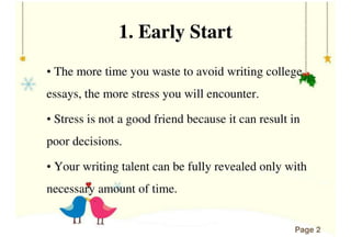 Tips For Writing A College Essay | PPT