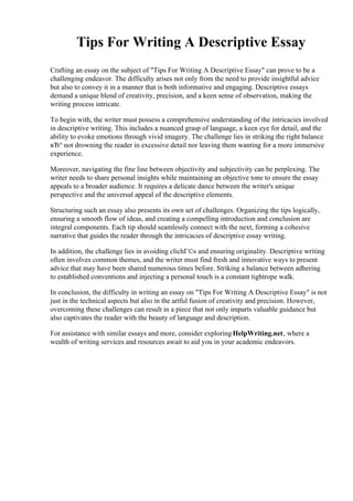 Tips For Writing A Descriptive Essay.pdf