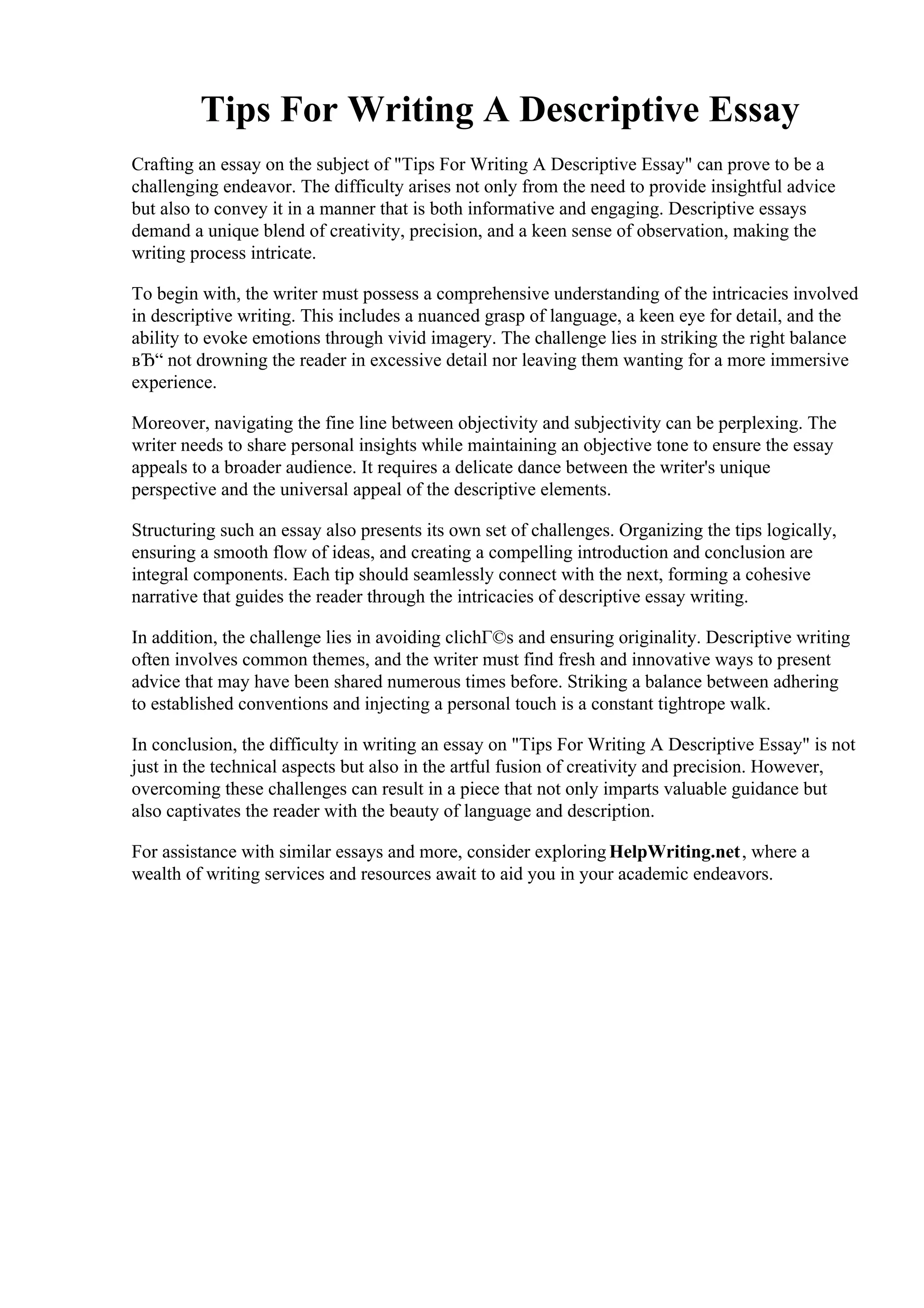 Tips For Writing A Descriptive Essay.pdf