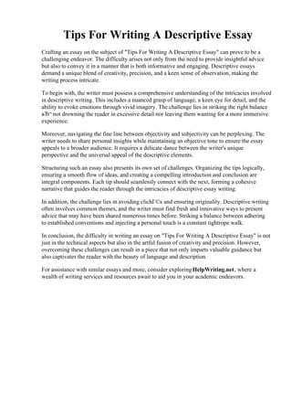 Tips For Writing A Descriptive Essay.pdf