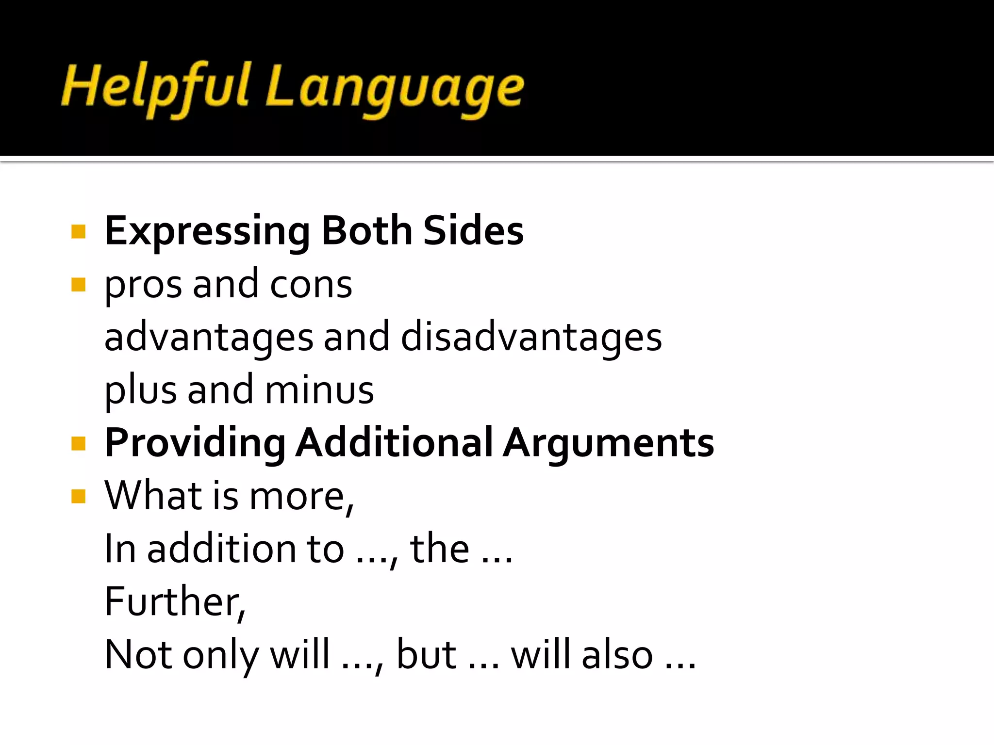 Tips for writing a for and against argument | PPTX