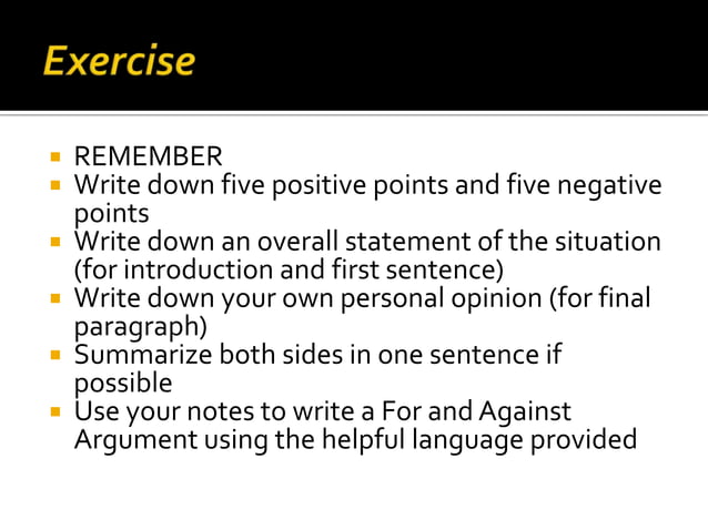 Tips for writing a for and against argument | PPTX