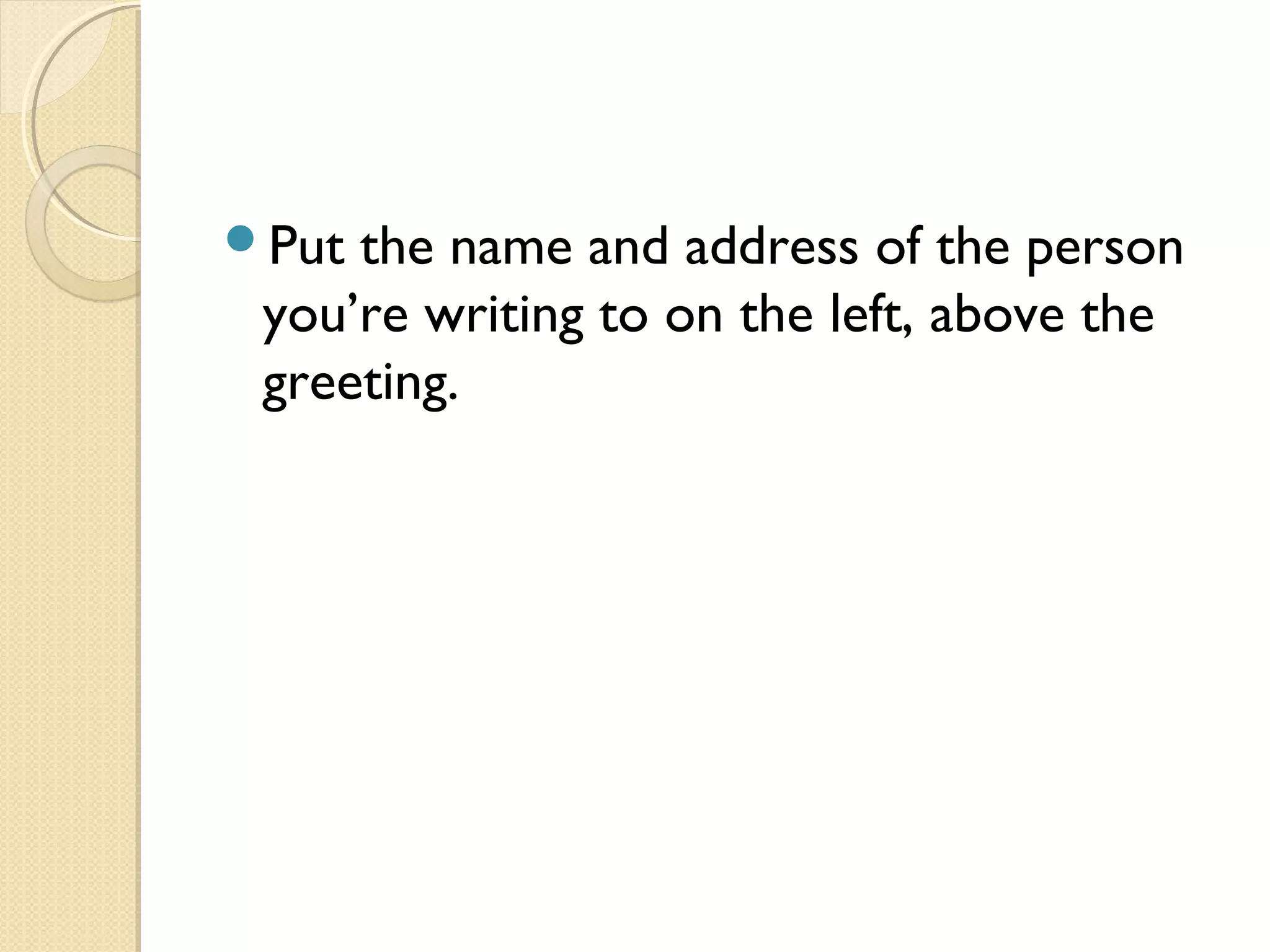 Tips for writing a formal letter | PPT