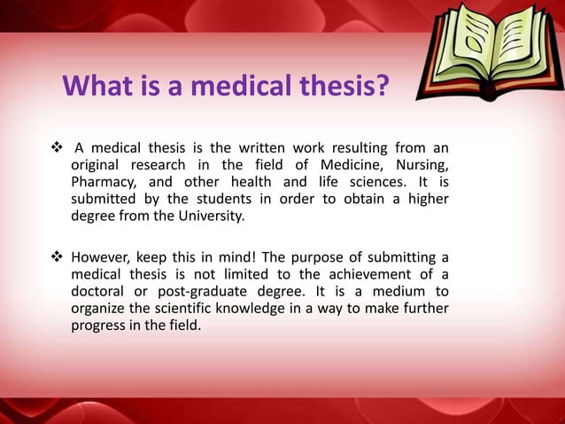 Tips for Writing a Medical Thesis | PPTX