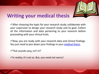 Tips for Writing a Medical Thesis | PPTX