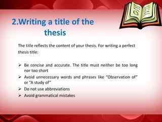 Tips for Writing a Medical Thesis | PPTX